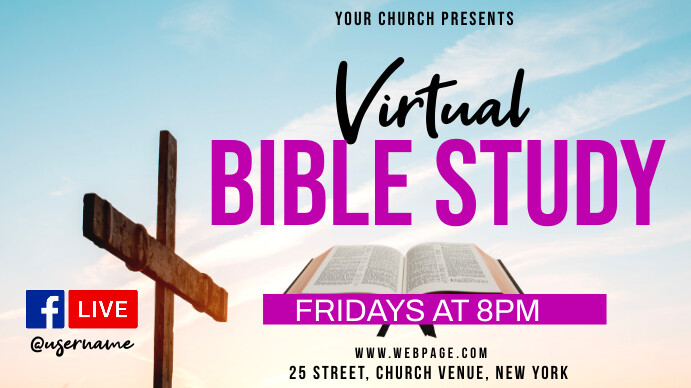 Plantilla de virtual bible study | PosterMyWall