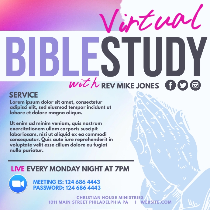 Copy of Virtual bible study | PosterMyWall