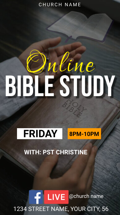 virtual bible study Template | PosterMyWall