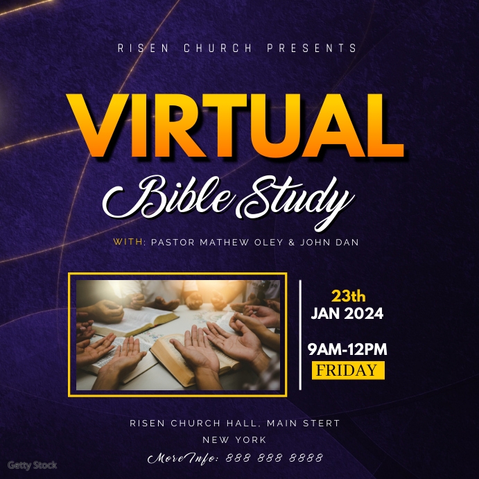 Virtual Bible Study Template | PosterMyWall
