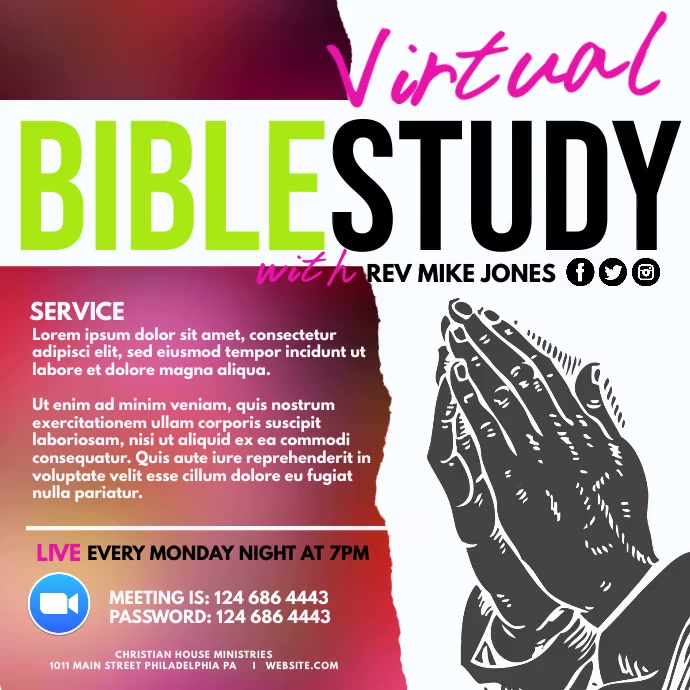 Virtual bible study Template | PosterMyWall