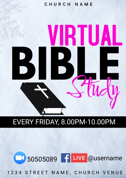 Copy of Virtual Bible study poster design | PosterMyWall