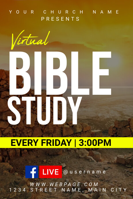 Modèle virtual bible study Template | PosterMyWall