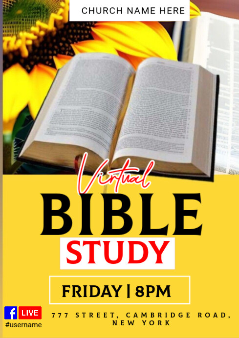 virtual bible study Template | PosterMyWall