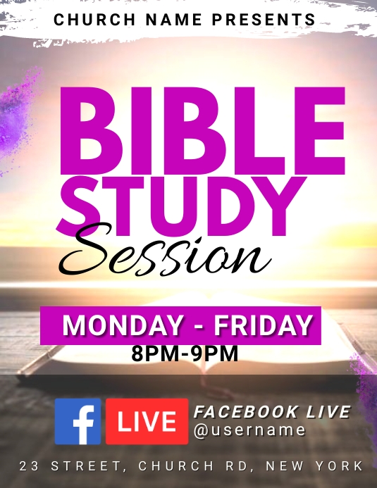 Virtual Bible Study Template | PosterMyWall