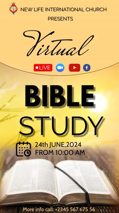 virtual bible study video poster template | PosterMyWall