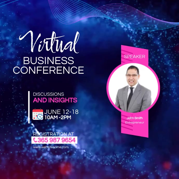Virtual Business Conference Instagram Post Template | PosterMyWall