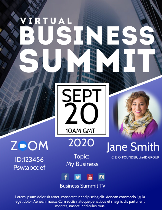 Virtual Business Summit Flyer Template | PosterMyWall