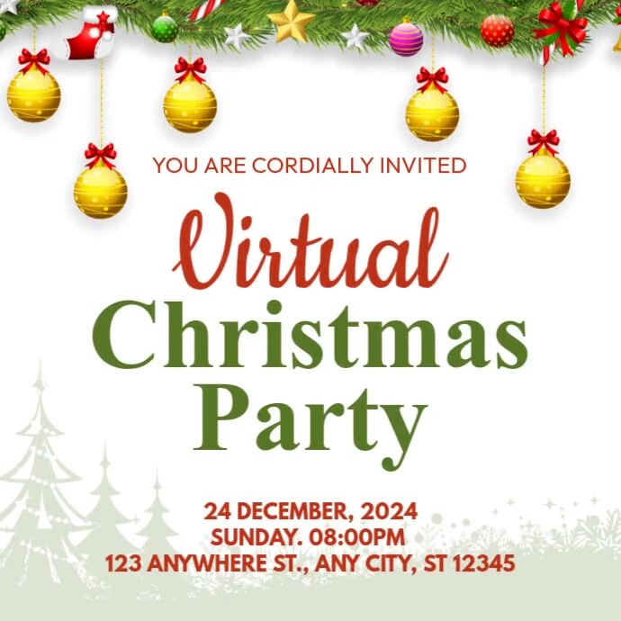 Virtual Christmas Party Template | PosterMyWall