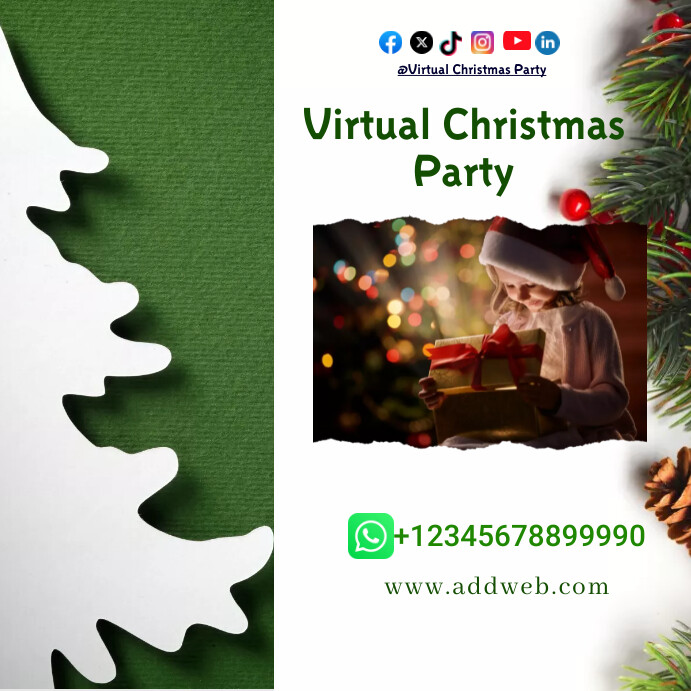 VIRTUAL CHRISTMAS PARTY Template | PosterMyWall