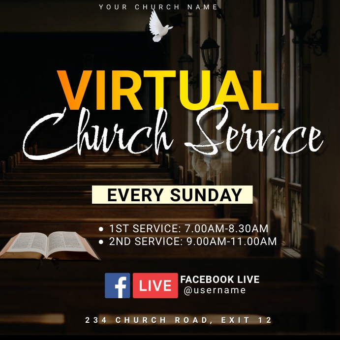 Copy of VIRTUAL CHURCH FLYER | PosterMyWall