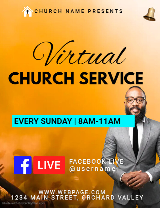 virtual church service Template | PosterMyWall