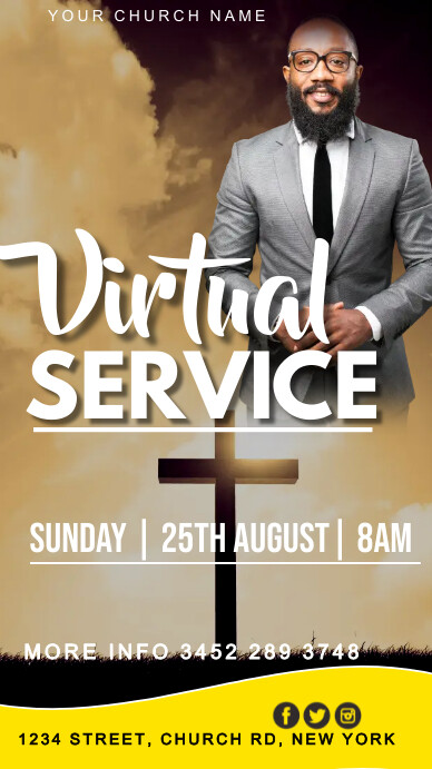 Plantilla de Virtual church service | PosterMyWall