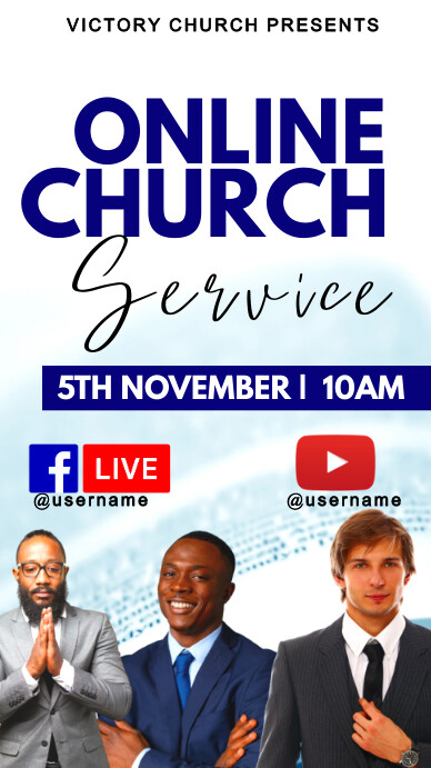 Plantilla de virtual church service instagram story | PosterMyWall