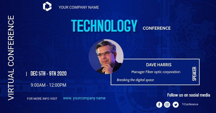 Virtual conference flyer Template | PosterMyWall