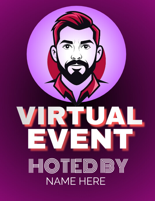 Virtual Event flyer template เทมเพลต | PosterMyWall