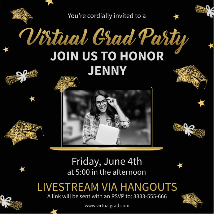 Virtual grad party invitation Template | PosterMyWall