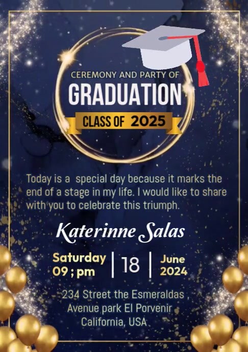 virtual graduation invitation 2025 Template | PosterMyWall