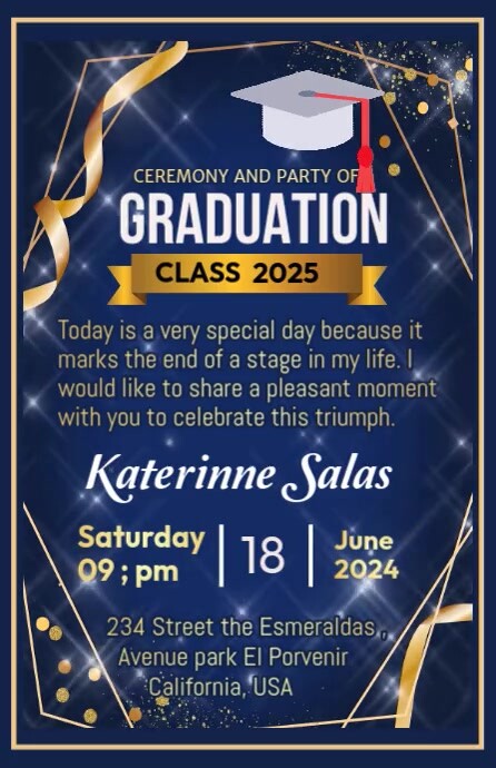 virtual graduation invitation 2025 Template | PosterMyWall