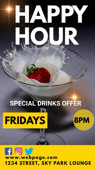 Virtual Happy Hour Template | PosterMyWall