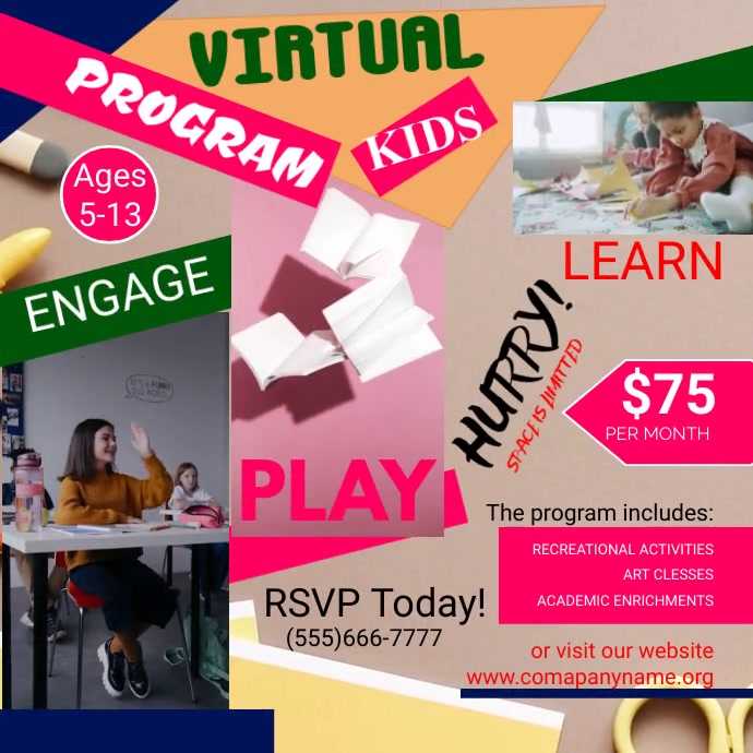 virtual kids program template | PosterMyWall