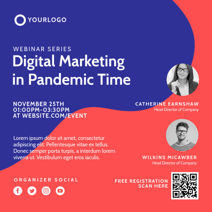 Virtual Meeting Online Business Webinar Event Template | PosterMyWall