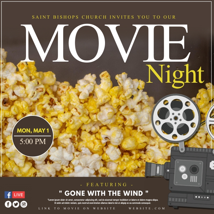 Virtual Movie Night Template | PosterMyWall