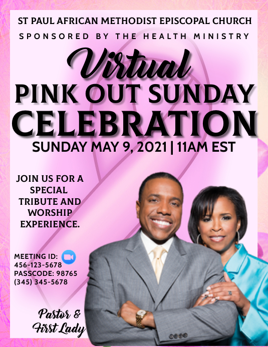 virtual online pink out church service Template | PosterMyWall