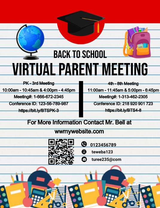 virtual Parents teacher meeting flyers Template | PosterMyWall