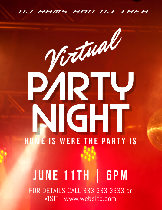 VIRTUAL PARTY Template | PosterMyWall