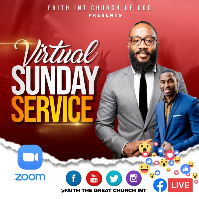 virtual Sunday service Template | PosterMyWall