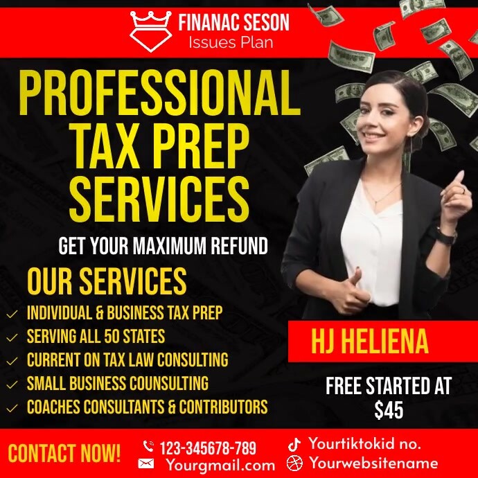 Plantilla de Virtual Tax Preparation Flyer Tax Season Flye | PosterMyWall