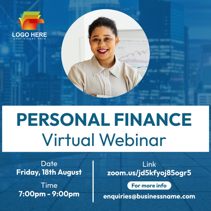 Virtual webinar event Template | PosterMyWall