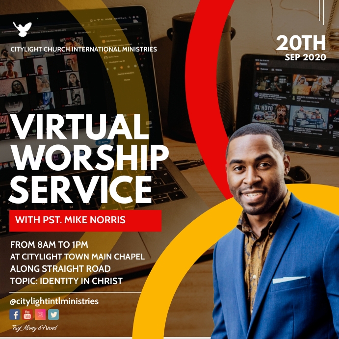 Copy of virtual worship service flyer | PosterMyWall