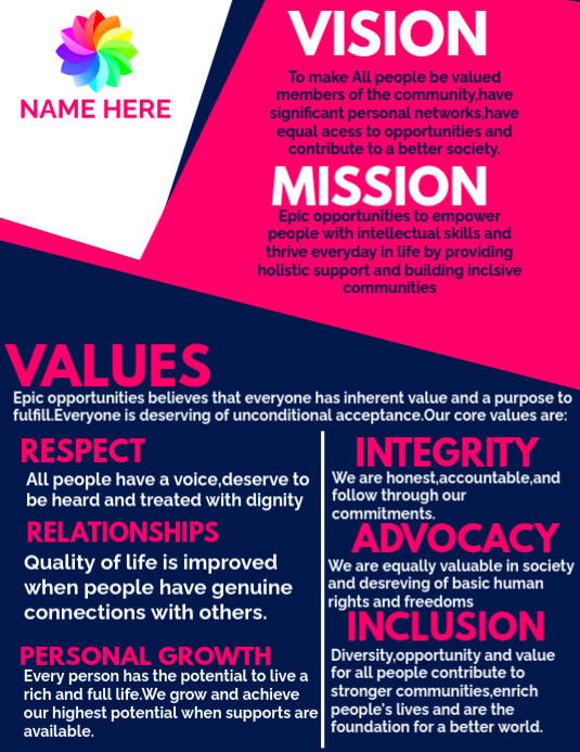 vision,mission and objective flyer template ( | PosterMyWall