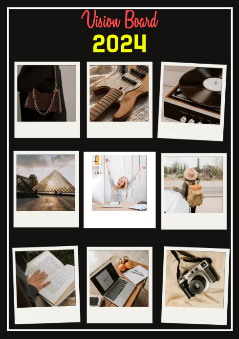 Vision Board 2024 Template | PosterMyWall