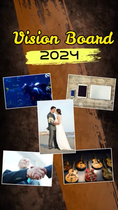 Vision Board 2024 Template | PosterMyWall
