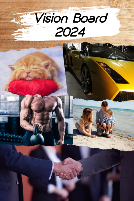 Vision Board 2024 Template | PosterMyWall