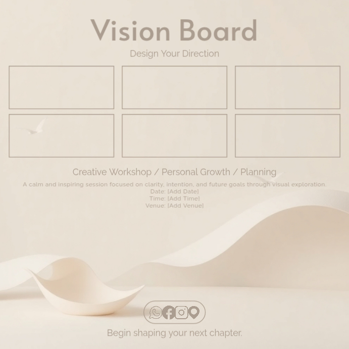 Vision Board Instagram Square Design with Surreal Minimal Style ...