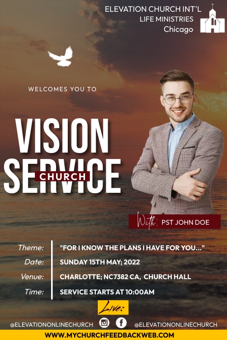 Vision church service Template | PosterMyWall