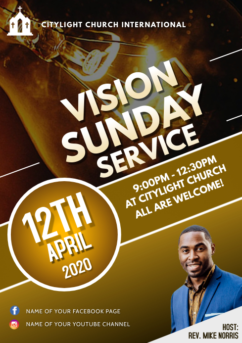 vision sunday church flyer Template | PosterMyWall