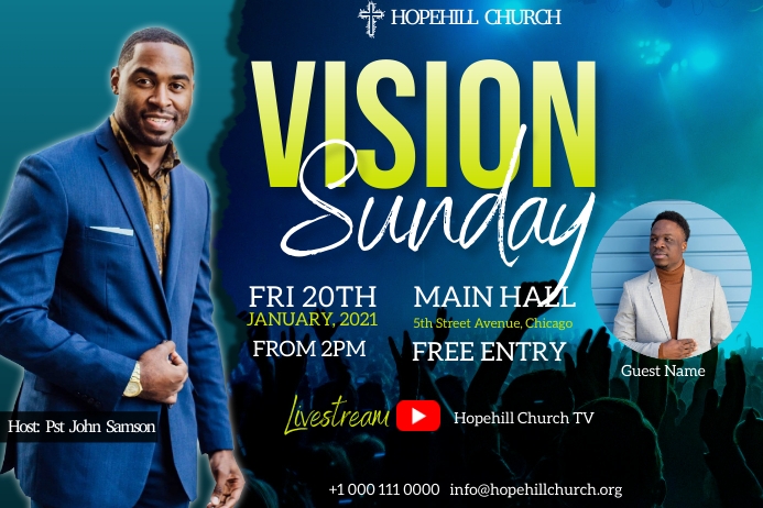 vision sunday flyer Template | PosterMyWall