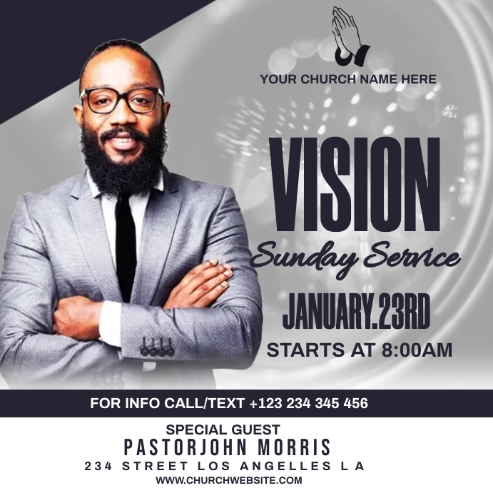 vision sunday service Template | PosterMyWall