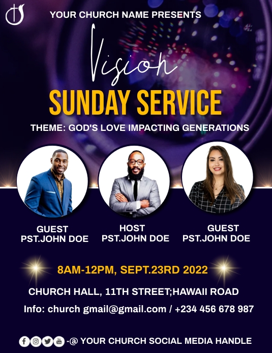 vision sunday service Template | PosterMyWall