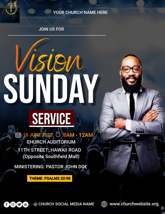 vision sunday service Template | PosterMyWall