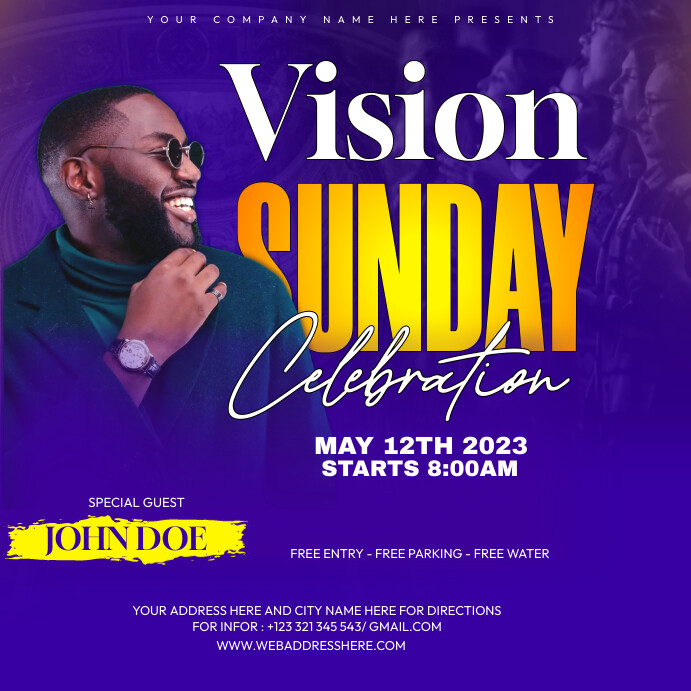 Copy of Vision Sunday Service | PosterMyWall