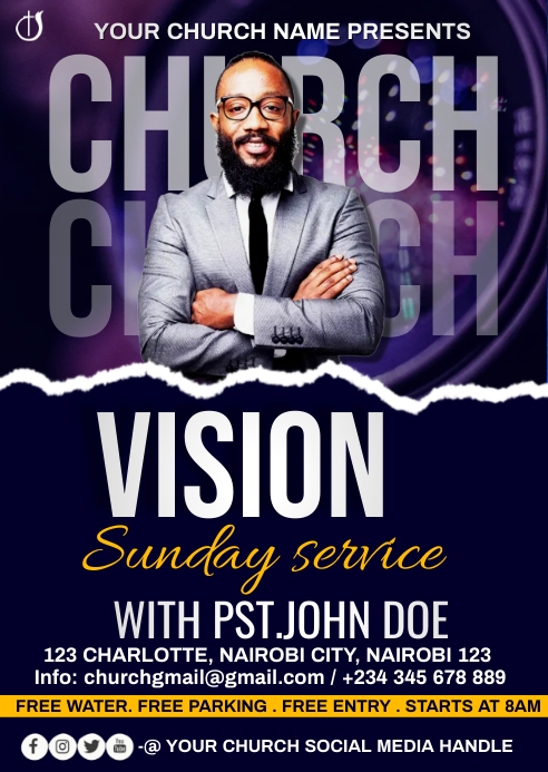 Copy of vision sunday service | PosterMyWall
