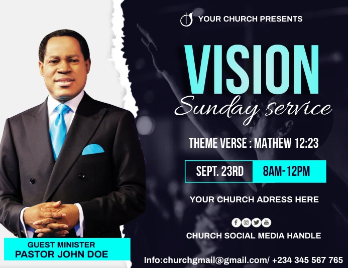 vision sunday service Template | PosterMyWall