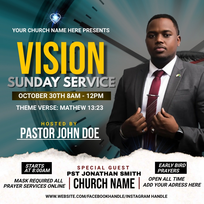 vision sunday service Template | PosterMyWall