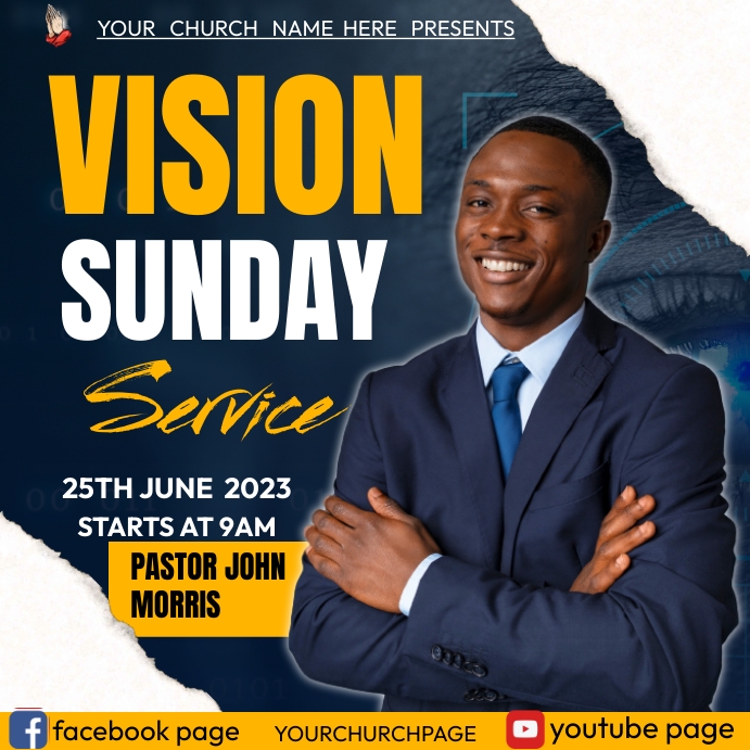 Plantilla de vision sunday service | PosterMyWall